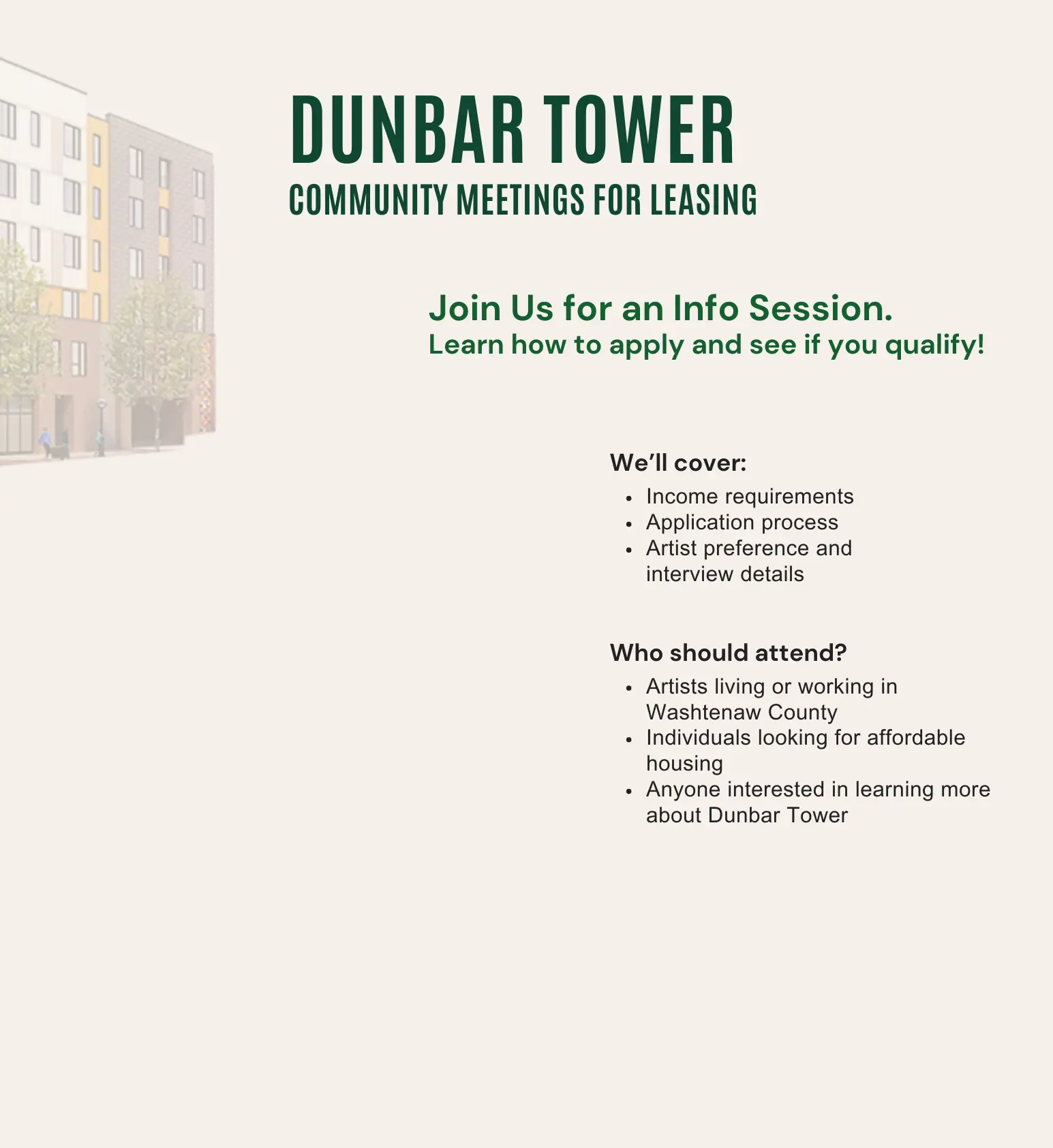Dunbar Tower Waitlist & Application Process | City of Ann Arbor